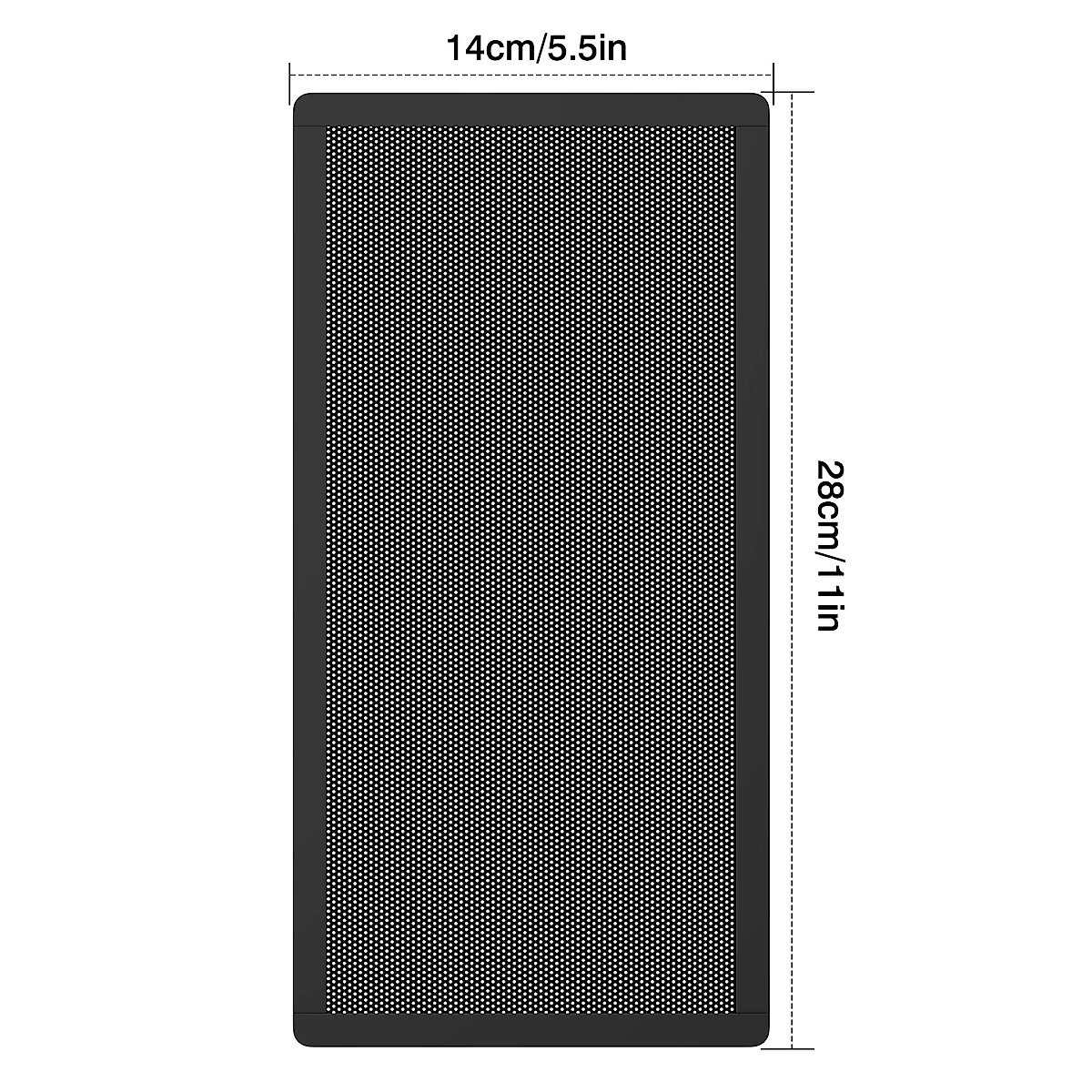 MoKo 140 x 280mm PC Case Magnetic Dust Mesh Filter, 0.5mm PVC Mesh Hole Computer Cooler Fan Dust Filter, Magnetic Frame Dustproof Mesh Filter Cover Fan Filter Grills for Computer PC Case - 4PCS