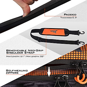 KastKing Fishing Gear & Tackle Bags - Saltwater Resistant Fishing Bags - Fishing Tackle Storage Bags,Medium-Hoss(Without Trays,15x11x10.25 Inches),Orange
