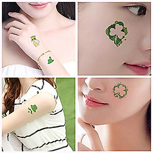 St. Patrick's Day Tattoos 120 pcs Temporary Shamrock Tattoos 20 Set for St. Paddy's day Irish Tattoo Sticker Clover Tattoos Parade Party Favors Decorations
