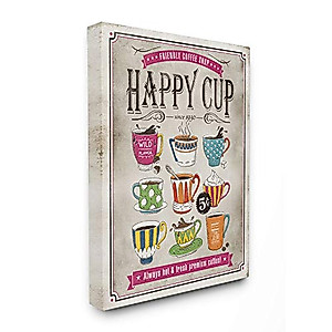 Stupell Industries Happy Cup Vintage Comic Book Design Canvas, Multi-Color