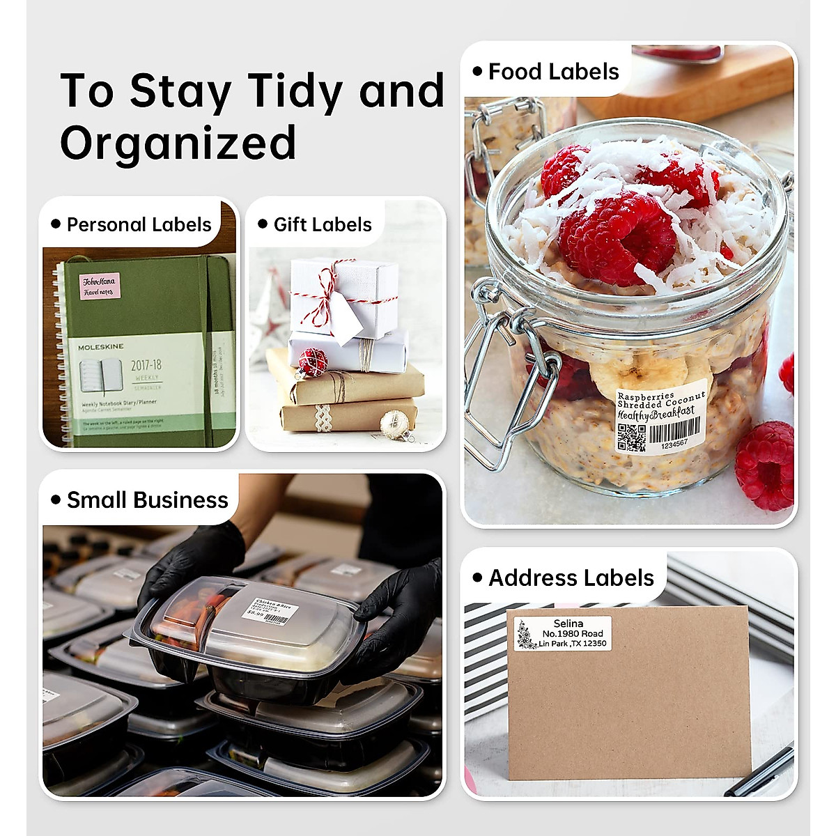 Phomemo M220 Label Maker,3.14 Inch Barcode Label Printer,Portable Thermal Printer,Bluetooth Label Maker with Tape (Address Label,Pink Label, White Label) for Mailing,Name,Home,Office,School