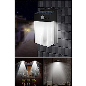 MaoTopCom Solar Sconce Lights Outdoor, 50 LEDs 3 Working Modes Solar Motion Sensor Lights Security Lights Solar Wall Lights for Garden Front Door Garage Fence Deck, White Light