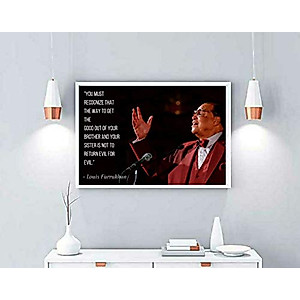 Louis Farrakhan Poster Quote "You must recognize that the way to get the good out of your brother and your sister" Motivational Educational Inspirational 12-Inches by 18-Inches Print Wall Art CAP00083