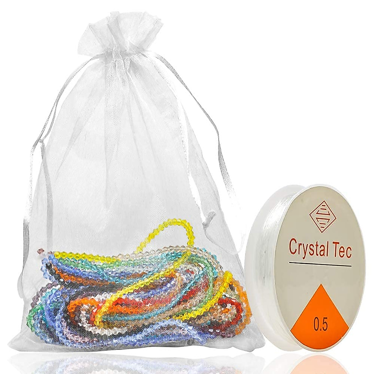 3mm Bicone Glass Beads – 1950 Pcs Faceted Crystal Beads in 15 Colors with Elastic String for DIY Jewelry Making, Necklaces, Bracelets, Earrings, and Rings