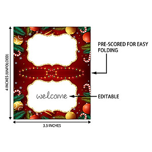 Place Cards for Christmas Party, Editable Name Place Cards, Seating Place Cards for Tables, Tent Style Cards for Wedding, Dinner Party or Any Occasion, Easy Folding, Pack of 25 Escort Cards(A11)