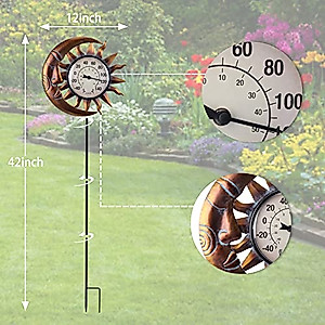 Outdoor Thermometer Decorative Garden Stakes Thermometer Metal Garden Decor for Lawn Yard Pathway Patio Decorations