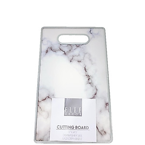 Elle Decor Premium Marble Cutting Board-Medium Chopping Block with Easy Grip Handle-Ideal for Kitchen and Serving Fruits, Vegetables and Cheese-Dishwasher Safe