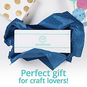 Hearts & Crafts Natural Soy Wax for Candle Making - 5lbs Natural Soy Wax - 100 6-Inch Pre-Waxed Candle Wicks, 2 Metal Centering Devices, 5lbs Soy Wax Flakes - Candle Wax for Candle Making Wax Supplies