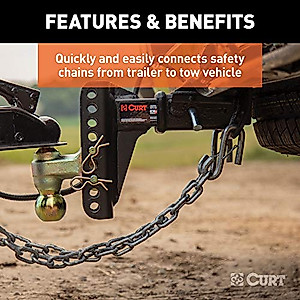 CURT 81840 13/32-Inch Certified Trailer Safety Chain S-Hook with Latch, 3,500 lbs
