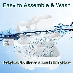 GOYJOY Cat Water Fountain, Ultra Silent Cat Fountain 2L/67oz, with LED Light, Activated Carbon Filter