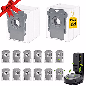 14 Pack Vacuum Bags Compatible for IRobot Roomba Bags i & s & j Series, Replacement Bags for IRobot Roomba i7 i7+, i3 i3+, i1+ j7 j7+ Plus (7550) i8+ s9+(9550), i4+ i6+ Automatic Dirt Disposal Bags