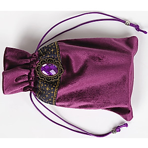 DOARLUO Tarot Bag Pouch Dice,Rune or Card Gift Bag,Drawstring Storage Bucket Bag 5" x 8" (Purple)