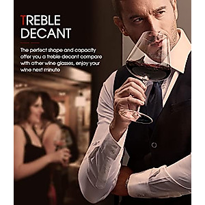 ROVSYA Red Wine Glasses Set of 4-28oz Large Wine Glasses Hand Blown Crystal-Clearer,Lighter for Wine Tasting, Gift Packaging for Wedding, Anniversary, Father's Day, Birthday