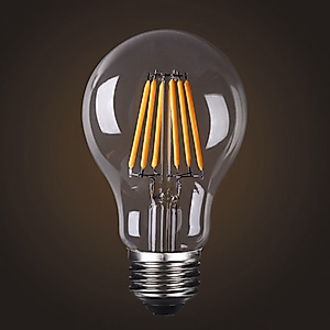 YFXRLIGHT Vintage Edison LED Bulb, Dimmable 6W A19 Antique LED Bulb, 60 Watt Equivalent for Ceiling Fan and Pendant Lighting, E26 Clear Glass Cover, Soft Warm White 2700k, 550LM, Pack of 6