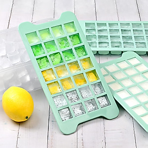 Ice Cube Tray for Freezer with Bin: Easy Release 1Inch Ice Cube Maker with Lid and Bin - Stacking Ice Making Tray with Covered Ice Bin - 3Pack Ice Tray for Freezing Herbs