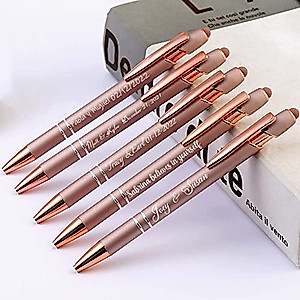 Clibeslty Personalized Rose Gold Ballpoint Pen Printed with Your Logo Name Gift Ideas for Wedding Parties Favors Pen