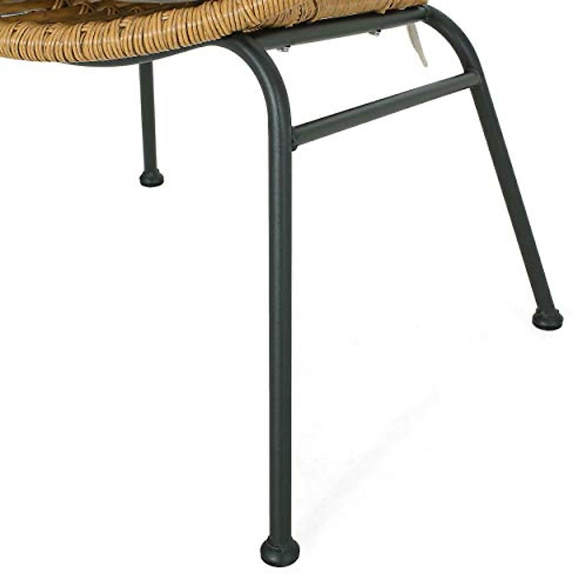 Christopher Knight Home Grace Outdoor 3 Piece Wicker Chat Set, Light Brown, Beige, and Black