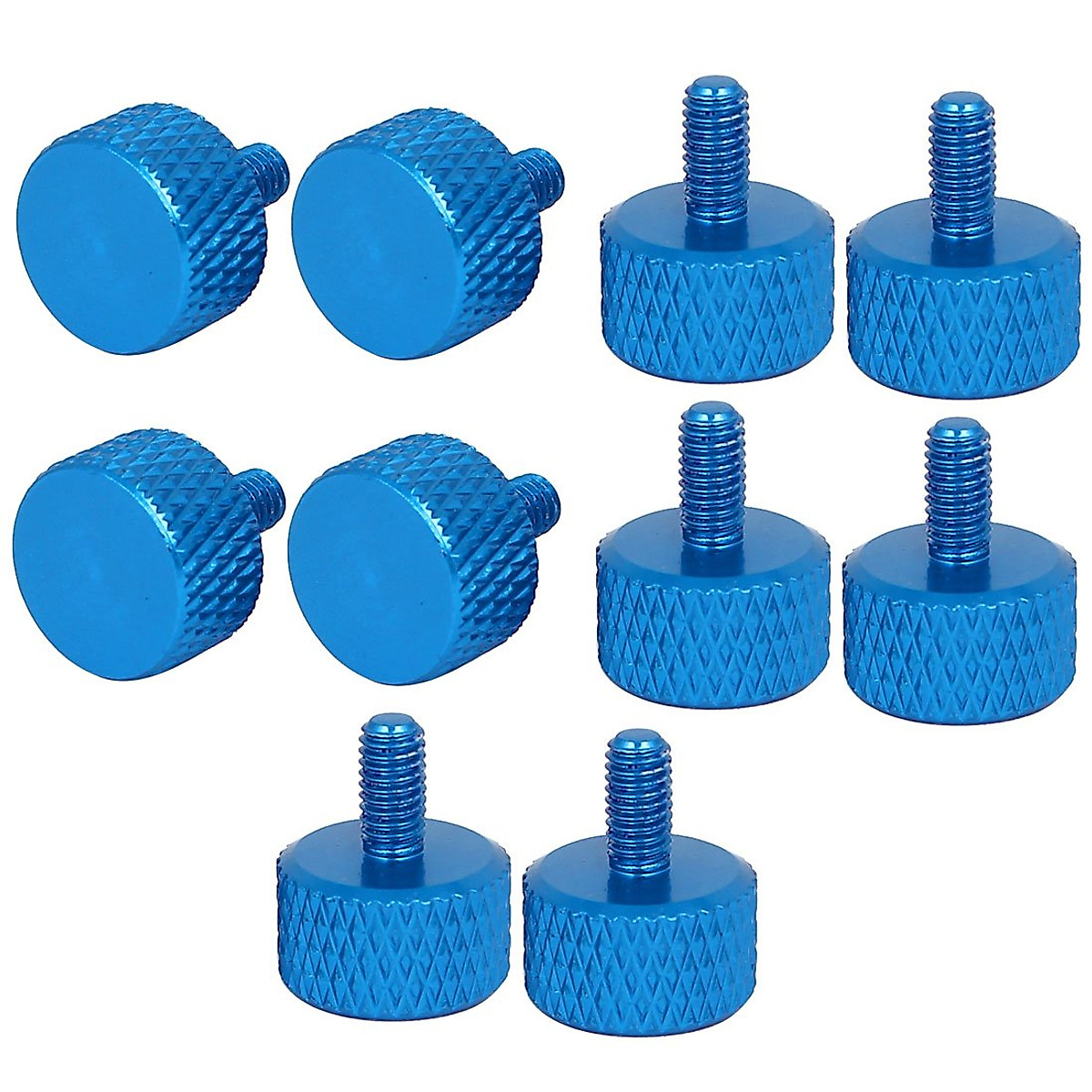 uxcell Computer PC Graphics Card M3x6mm Knurled Thumb Screws Sky Blue 10pcs