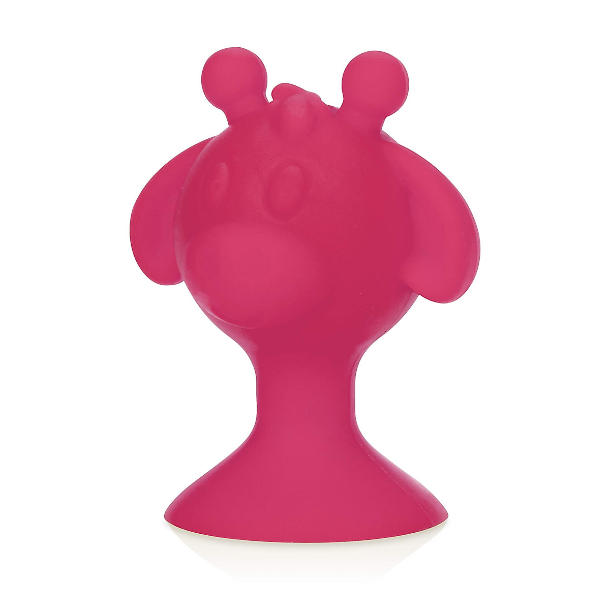 Nuby Silly Giraffe Interactive Suction Toys with Built-in Rattle, Pink/Green, 2 Count