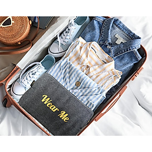 Travel Fanatics Canvas Two Sided Travel Laundry Bag - Washable Laundry Bag with Clean and Dirty Sides - Wash Me & Wear Me - Black