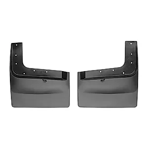 WeatherTech Custom No Drill Splash Guard MudFlaps for Ford Super Duty - Rear Pair (120074), Black