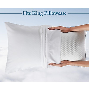 California Design Den Adjustable King Size Bed Pillow - Soft Down Alternative Fill, Adjustable Loft Memory Foam - Cooling Hotel Pillows for Back, Stomach or Side Sleepers - Medium Soft, CertiPUR-US