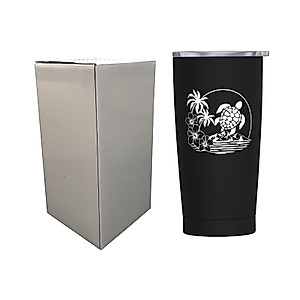 Yipaidel 20oz Vacuum Insulated Tumbler Mug with Sea Turtle Flower Design, Water Bottle for Hot & Cold Drinks, Inspirational Gifts for Women Mom Sister, Christmas & Mothers Day Present