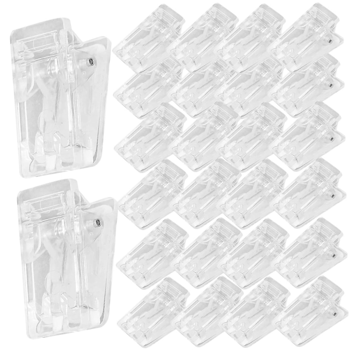 Cabilock 50pcs Self-Adhesive Small Clip Clear Shower Liner Clear Hangers Self Adhesive Clip Sticker Clips for Hanging Spring Clip Flag Clips Shower Curtain Clips Badge Holders Clip Abs