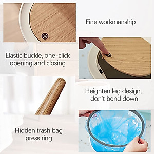 ALIWHDFIAW Press Cover Round Trash Bin with Legs Seamless Floral with Flowers Drawing and Painting Push Top Trash Can with Lid Dog Proof Garbage Can Wastebasket for Living Room 7L/1.8 Gallon