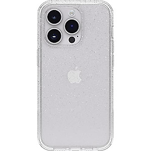 OtterBox iPhone 14 Pro (ONLY) Symmetry Series Case - STARDUST (Clear/Glitter), ultra-sleek, wireless charging compatible, raised edges protect camera & screen