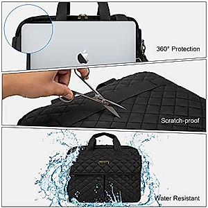 Bonioka Womens 15.6-Inch Laptop & Tablet Bag, Briefcase for Women, Large Laptop Case Computer Book Bag for Office Business Work, Black