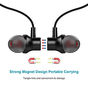COOYA 3.5mm in-Ear Wired Headphones with Microphones for Samsung A14 A23 S10 A71 5G A51 A52 A12 Magnetic Earbuds Stereo Audio 3.5mm Jack Earphones for iPhone 5 6 Plus iPad 9 OnePlus Nord N300 6 LG MP3