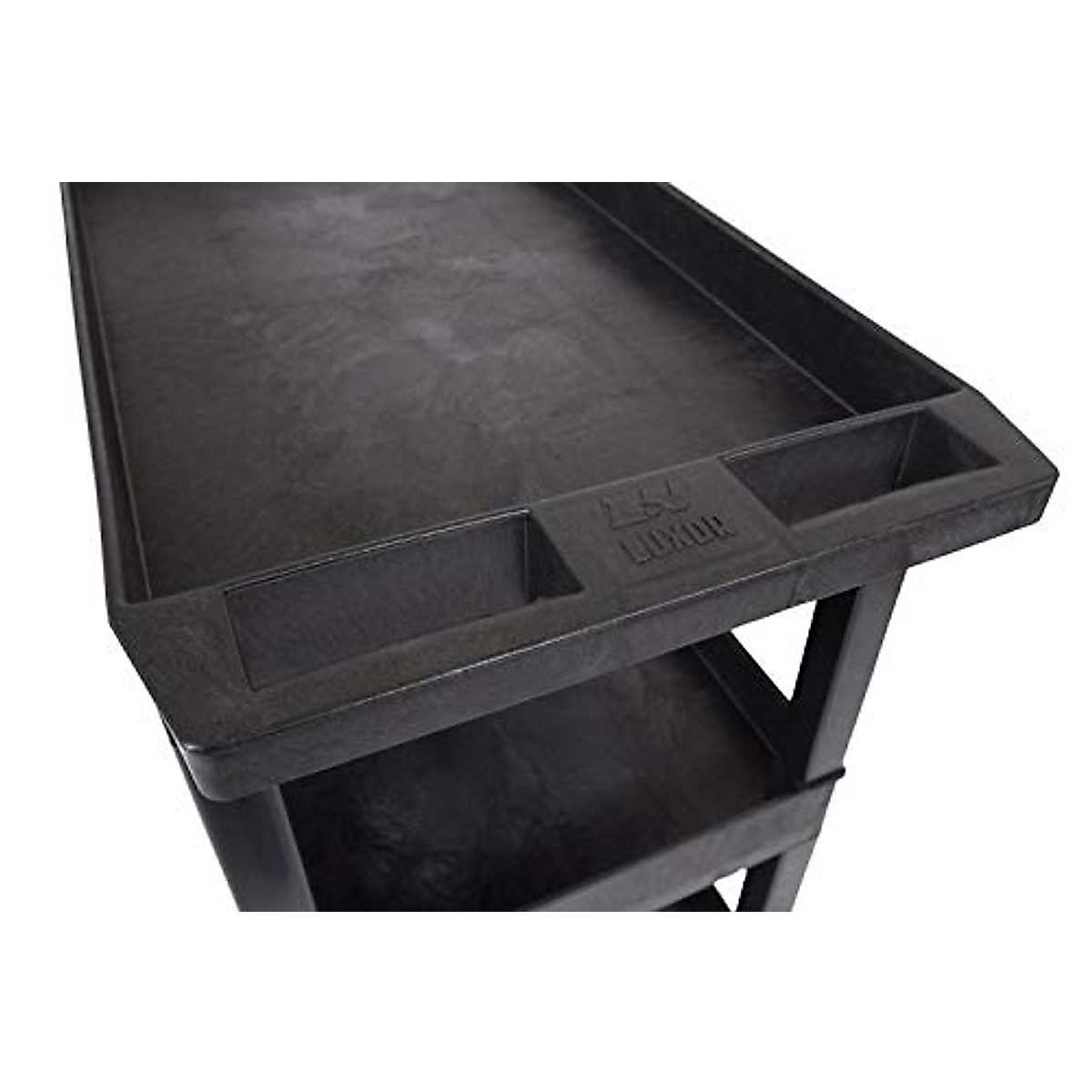 LUXOR EC111-B Tub Storage Cart 3 Shelves - Black,32" x 18"