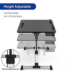 Besign LT06 Pro Adjustable Latop Table [Large Size], Portable Standing Bed Desk, Foldable Sofa Breakfast Tray, Notebook Computer Stand for Reading and Writing, Black