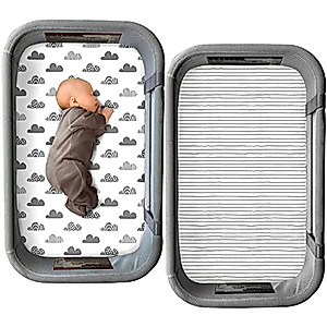 Cambria Baby 100% Organic Cotton 2 Pk of Bedside Sleeper Bassinet Fitted Sheets for Mika Micky, Baby Delight, Ronbei, KOOLA Baby, Cloud Baby, AMKE, Angelbliss, Maxi COSI, Arm's Reach, and More.