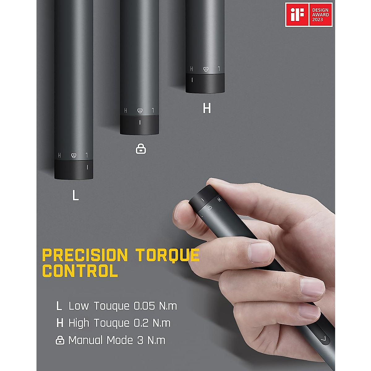 Fanttik E1 Max 3.7V Mini Electric Screwdriver, Precision Electric Screwdriver, 50-in-1 Magnetic Bits, Max 3 N.m, Magnetic Storage, 5/32''Hex, Repair Tool Set for Phone Camera Laptop Watch - Grey