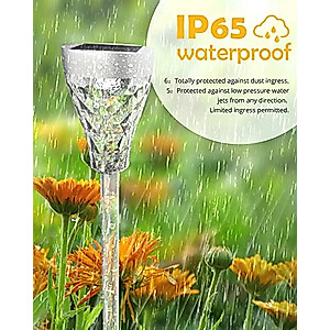 JACKYLED 8 Pack Solar Pathway Lights with Ripple Effect, 3 Modes, Solar Walkway Lights Outdoor Waterproof Garden Landscape Decorative Lighting Auto On/Off for Path Driveway Backyard Lawn