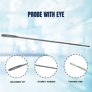 Lab Eye Probe 6" Surgical Dissecting Double Ended Tool Made of Stainless Steel Used in Science Biology Classrooms Professional Laboratories for Multipurpose Microscopic Research Tasks (5 Pcs)