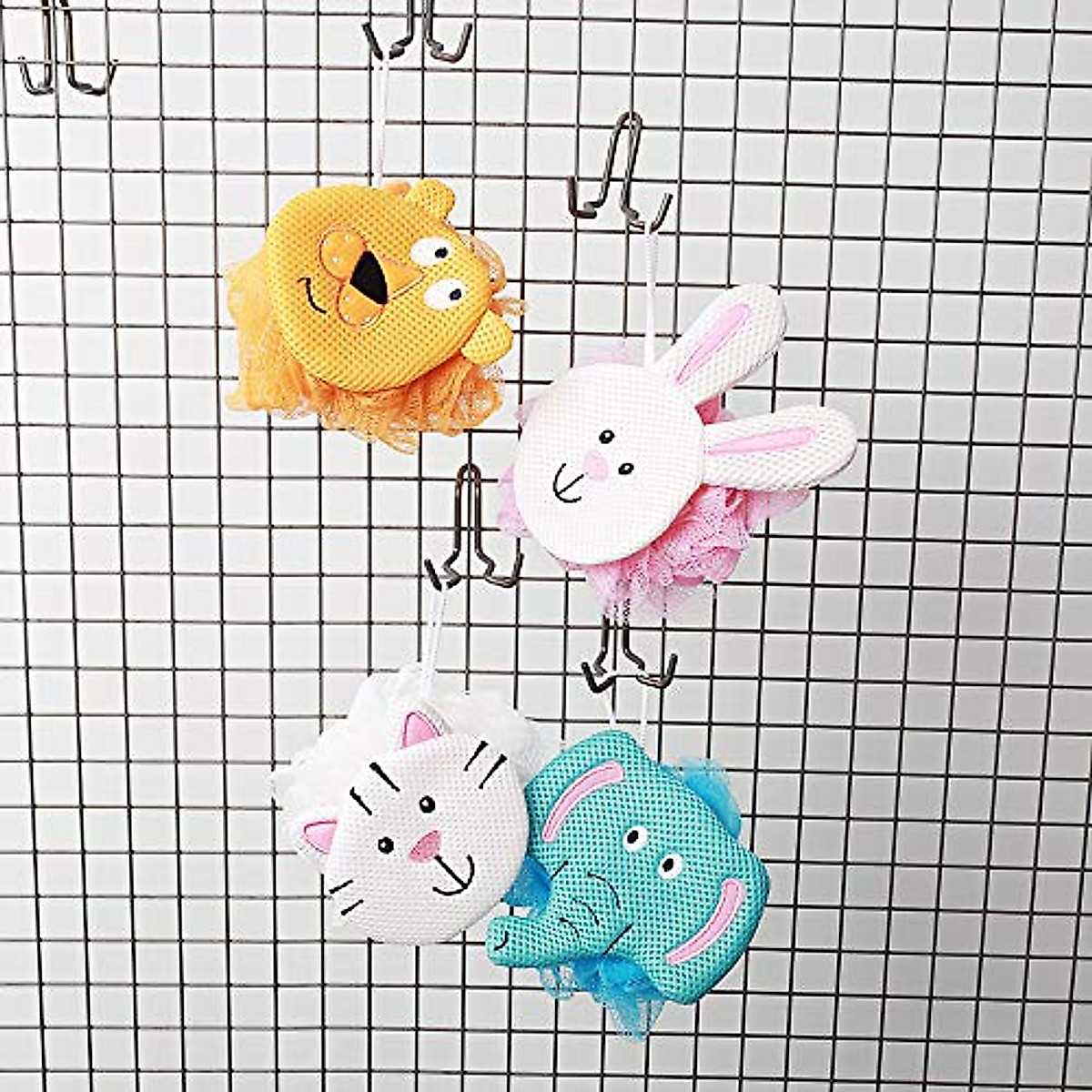 Loofah Sponge,4 Pack Shower Sponge,Mesh Brush Luffa Body Scrubber Gift for 2-14 Year Old Boy and Girl,Bath Toy Gift for Kid,Baby Shower Essential Skin Care, Soft Bathing Accessories