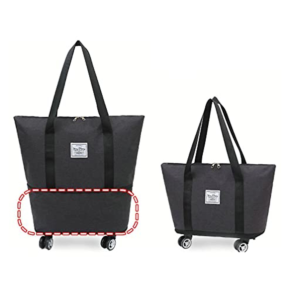 Upgrade Shopping Bag with Wheels Portable Trolley Bags Grocery Cart Hand Pulling Utility Universal Wheels Bag Folding Shopping Cart Trave Bag- Larger & Waterproof & Strong(Grey-B0C6F8FP2Q)