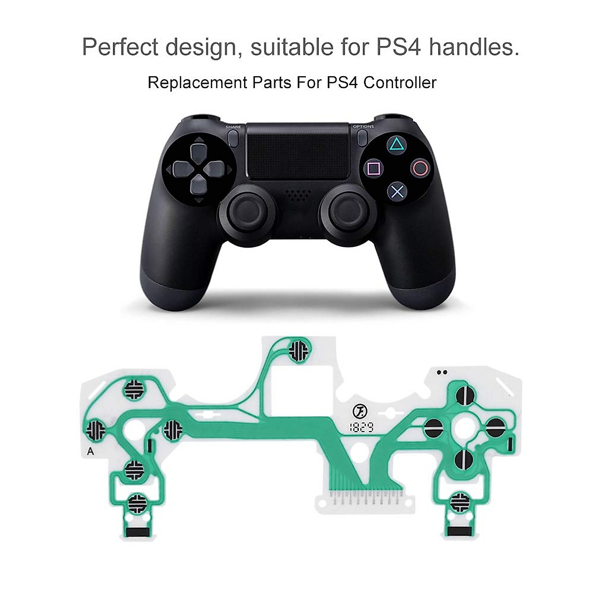 for PS4 4 Controller Conductive Film,10Pcs Conductive Film Keypad Replacement Handle Keypad Repair Pads,Suitable for PS4 Controller