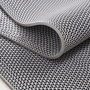 jxgzyy Commercial Drainage Mat PVC Non Slip Wet Area Commercial Floor Mat 3x16.4 Ft 0.22'' Thick Pool Drain Floor Mat Door Mat Roll for Restaurant Bars Bathroom Patio Outdoor Indoor Rug (Grey)