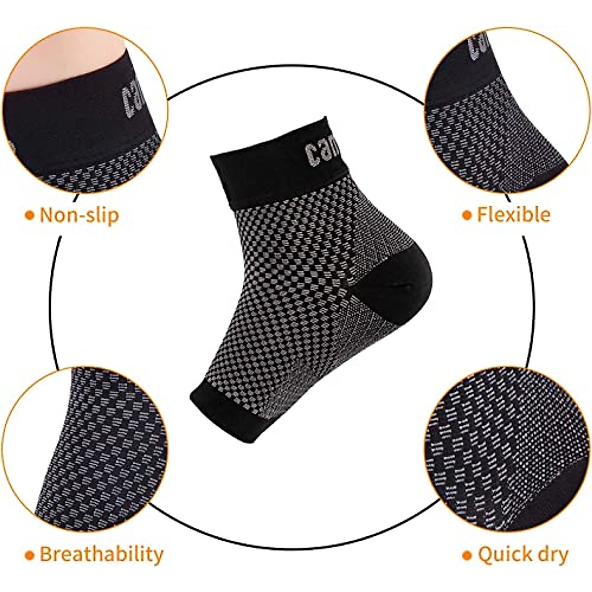 CAMBIVO Plantar Fasciitis Relief Socks for Women & Men (Pair), Ankle Brace Compression Sleeve Support for All Day Wear with Arch and Ankle Support (Small)