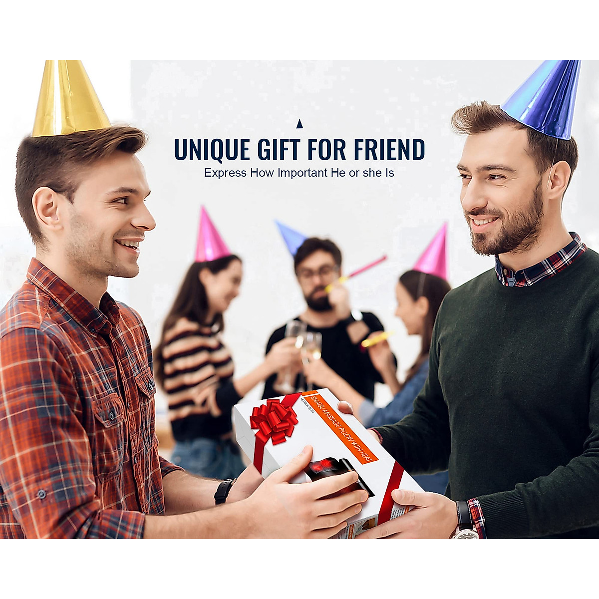 VIKTOR JURGEN Christmas Back Massager Gifts, Shiatsu Kneading Massager for Neck and Shoulder, Massage Pillow with Heat Relaxation Gifts for Women/Men/Dad/Mom//Mothers Day/Fathers Day/Valentine's Day