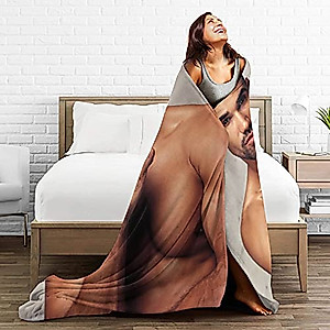 Shemar Moore Soft and Comfortable Warm Fleece Blanket for Sofa,Office Bed car Camp Couch Cozy Plush Throw Blankets Beach Blankets … (Black, 50"x40")