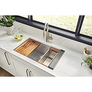 Ruvati 32-inch Workstation Ledge Tight Radius Undermount 16 Gauge Kitchen Sink Single Bowl - RVH8301