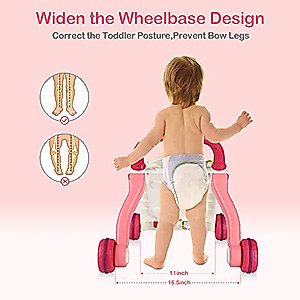 SUPER JOY 3 in 1 Baby Walker,Sit to Stand Learning Walkers & Removable Play Panel, Kids Early Activity Center with Lights & Sounds, Music Learning Play Toys Gift for Infant Boys Girls