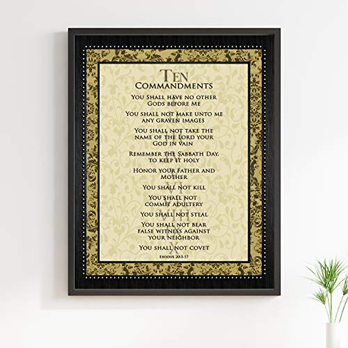 "The Ten Commandments"-Exodus 20:3-17-Bible Verse Wall Art-11 x 14" Scripture Wall Sign-Ready to Frame. Religious Typographic Poster Print for Home-Office-Church Décor. Perfect Christian Gift!