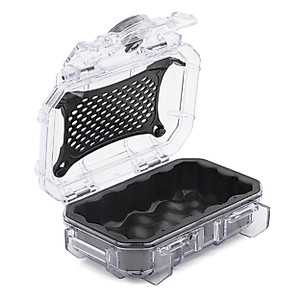 Seahorse 52 Waterproof Dry Box Hard Protective Micro Case - Mil Spec/USA Made / IP67 Waterproof/Lockable/Airtight - for Earbuds, PLB, IEM, Small Medical Devices, Portable (Rubber Boot)