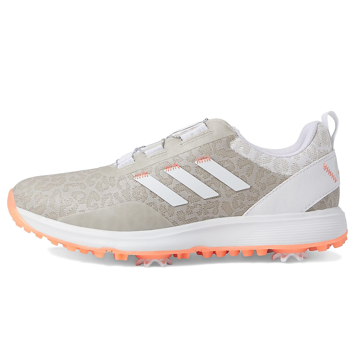 adidas Women's S2G Spikeless BOA 23 Golf Shoes, Footwear White/Coral Fusion, 9